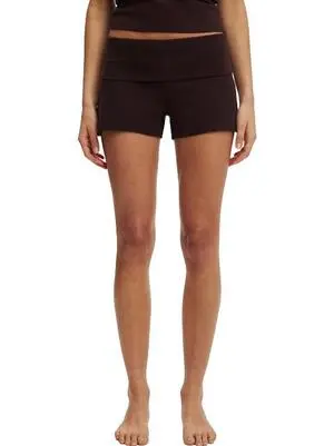 Cotton:on Dreamy Soft Roll Waist Short - Chocolate Plum