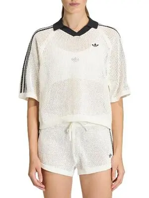 Adidas Originals By Alexander Wang Open Stitch Polo Sweater - Off White