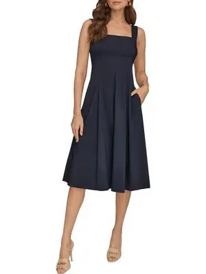 DONNA KARAN WEEKEND Fit & Flare Midi Dress - Nightfall