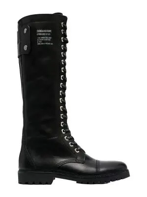 Zadig&Voltaire Leather Knee-high Boots - Black