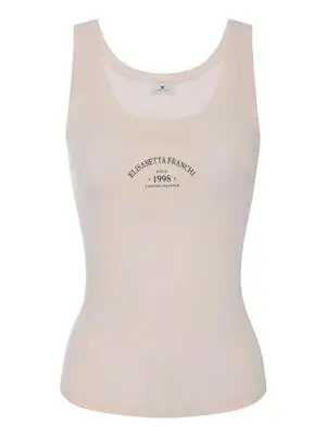 Elisabetta Franchi Ribbed Knit Tank Top - Neutrals