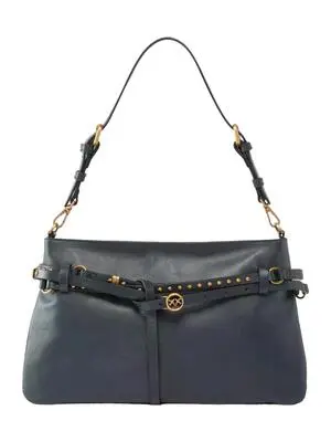 Pinko Leather Shoulder Bag - Grey