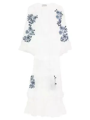 ERMANNO FIRENZE Floral Embroidered Maxi Dress - White