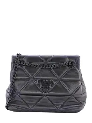 Prada Spectrum Flap Bag Quilted Nappa Leather Small Shoulder Bag - Black