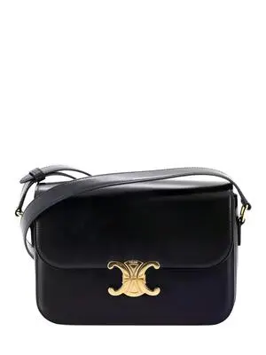 Celine Triomphe Medium Shoulder Bag - Black
