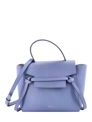 Celine Belt Bag Textured Leather Nano Shoulder Bag - Blue