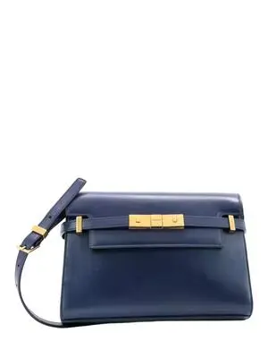 Saint Laurent Manhattan Leather Small Shoulder Bag - Blue