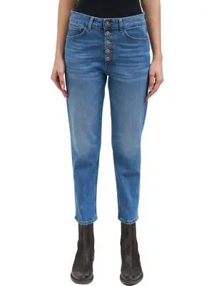 DONDUP Koons Cropped Fit Jeans In Stretch Denim - Blue