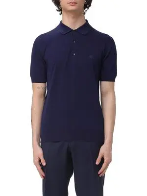Etro Cotton Polo Shirt With Pegaso Logo - Blue