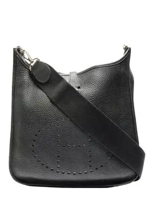Hermès 2015 Perforated Leather Shoulder Bag - Black