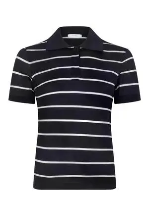Max Mara Striped Collared T-shirt - Blue