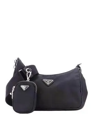 Prada Re-edition 2005 Tessuto Shoulder Bag - Black