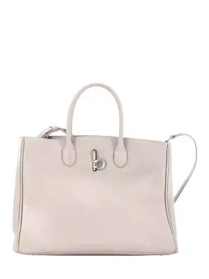 Burberry Rocking Horse Leather Small Tote Bag - Grey