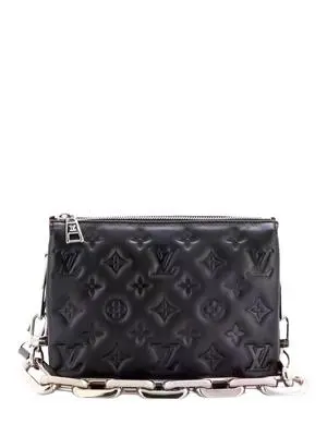 LOUIS VUITTON Coussin Bb Crossbody Bag Monogram Embossed Lambskin - Black