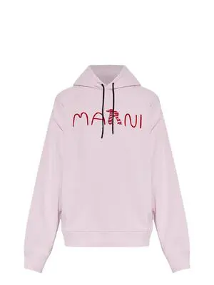 Marni Logo Hooded Sweatshirt - Pink