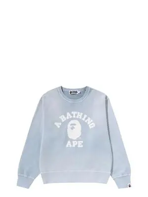 A BATHING APE Washed College Crewneck Sweatshirt - Grey