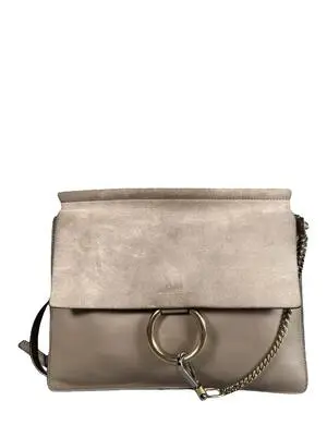 Chloé Faye Leather Handbag - Beige