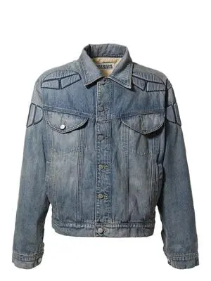 SATOSHI NAKAMOTO Denim Moto Jacket - Blue
