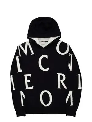 Moncler Scattered Letters Hooded Sweatshirt - Black