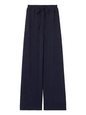 Claudie Pierlot Wide-leg Lyocell-blend Trousers - Navy