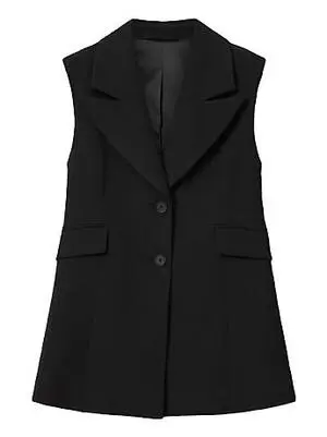 ALLSAINTS Astra Peak-lapel Stretch-woven Waistcoat - Black