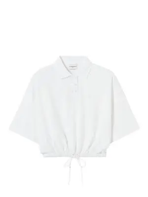 Claudie Pierlot Cotton-piqué Polo Shirt - Ecru