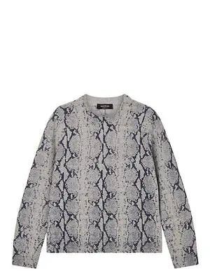 Whistles Snakeskin-intarsia Wool Jumper - Multi-coloured