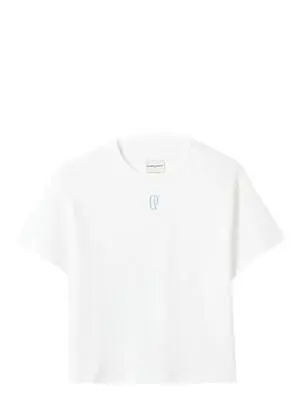 Claudie Pierlot Brand-embroidered Cotton T-shirt - Ecru
