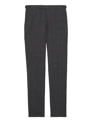 REISS Tailored Fit Stretch-wool Blend Trousers - Charcoal Grey