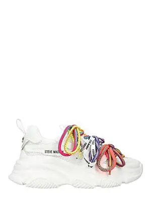 Steve Madden Pryce Faux-leather And Mesh Trainers - White