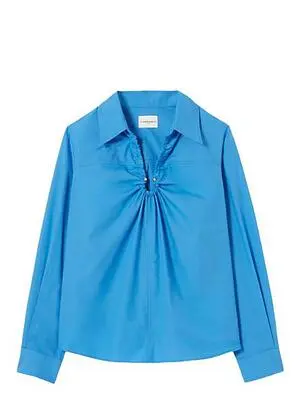 Claudie Pierlot Relaxed-fit V-neck Blouse - Office Blue