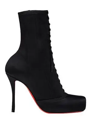 CHRISTIAN LOUBOUTIN Pavlova 100 Stretch-satin Ankle Boots - Black