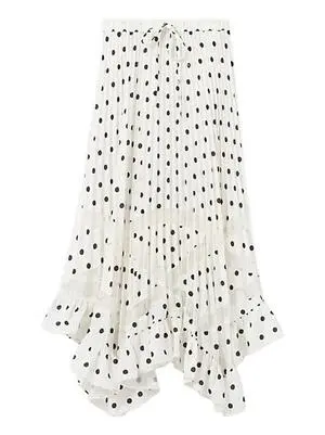 Claudie Pierlot Polka-dot Pleated Maxi Skirt - Light Print