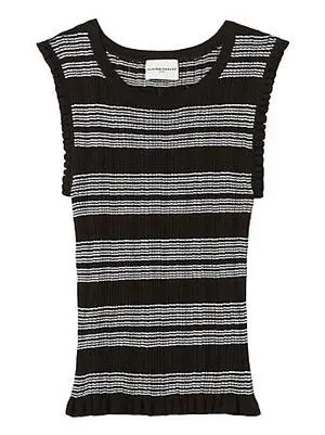 Claudie Pierlot Striped Ribbed Knit Top - Dual-color