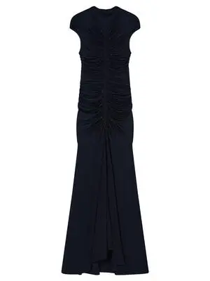 Giorgio Armani Viscose Jersey Long Dress With Rhinestones - Black