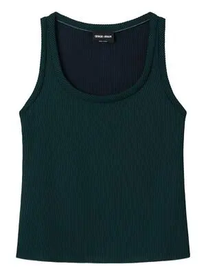 Giorgio Armani Ribbed Viscose Top - Green