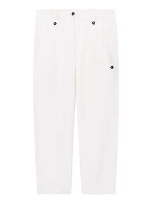 Giorgio Armani Pleated Linen Blend Trousers - White