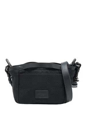 Giorgio Armani Mesh And Leather Crossbody Bag - Black