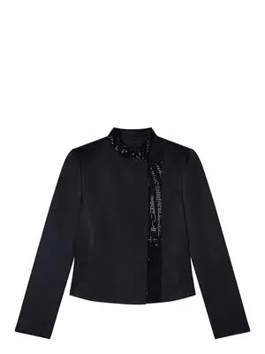 Giorgio Armani Short Viscose And Silk Jacket With Rhinestone Detail - Patterned