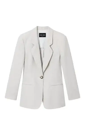 Giorgio Armani Single-breasted Linen Jacket - Grey
