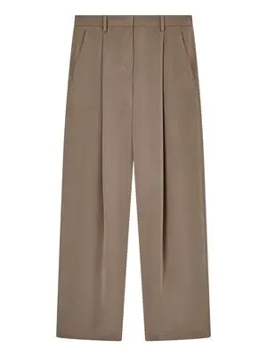 Giorgio Armani Single-pleat Silk Crêpe Trousers - Brown