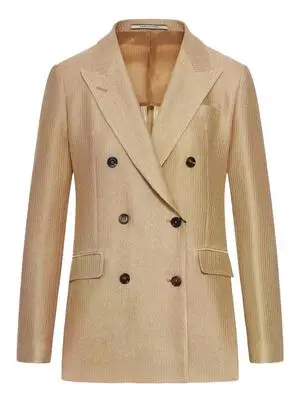 Tagliatore Double-breasted Cotton Blazer - Neutrals
