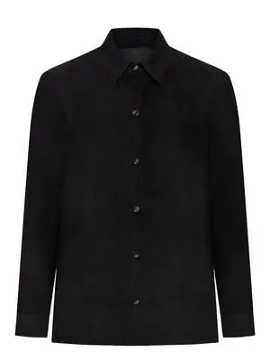 SALVATORE SANTORO Leather Shirt Jacket - Black