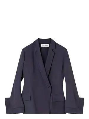 LANVIN Double-breasted Blazer With Cuffed Long Sleeves - Blue