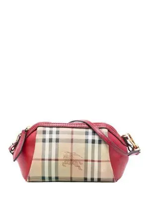 Burberry Mini Haymarket Check Crossbody Bag - Brown