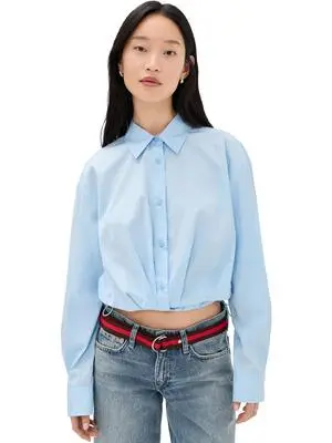 Rag & Bone Collared Shirt With Pleated Detailing - Sky