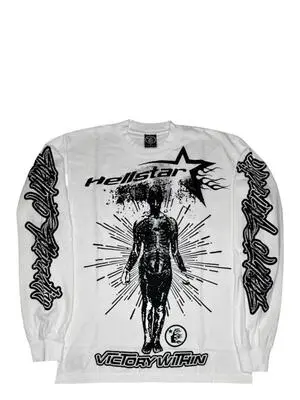 HELLSTAR Overseas Inner Star Long Sleeve T-shirt - White