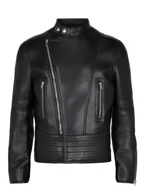 Givenchy Star Patch Leather Moto Jacket - Black