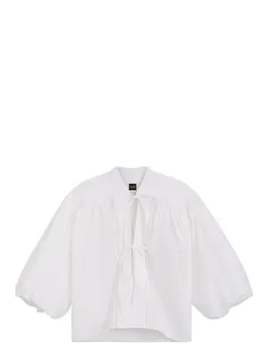 BOSS Cotton Poplin Blouse - White