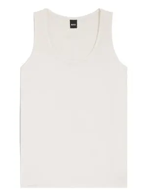 BOSS Sleeveless Stretch Silk Top - White